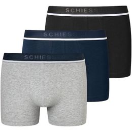 Schiesser Boxer »95/5« 3er-Pack, mit sportlichem Logo-Webgummibund 910-schwarz/blau/grau 5 5 Herren-Shorts von Schiesser