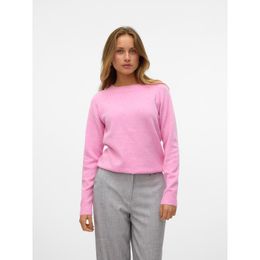 Véro Moda VERO MODA Rundhalspullover »VMDOFFY LS O-NECK BLOUSE GA NOOS« Fuchsia Pink Detail:MELANGE S S Kuscheliger Basic Pullover von VERO MODA