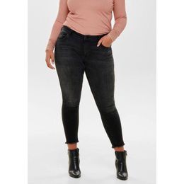 Only CARMAKOMA Skinny-fit-Jeans »CARWILLY REG SK ANK JNS« in washed-out Optik black-used 54 - Länge 32 Länge 32 54 Skinny-Fit Jeans mit...