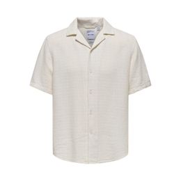 Only & Sons ONLY & SONS Kurzarmhemd »ONSLATHAM RLXSS RESORT LINEN STRUC 0257« Cloud Dancer XXL - N-Gr N-Gr XXL Cooles Hemd von Only & Sons