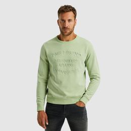 PME-Legend PME LEGEND Sweatshirt &raquo;Crewneck gd terry&laquo;, mit Schriftzug Quiet Green XL XL Sweatshirt von PME Legend