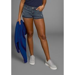 Kangaroos Jeansshorts kurze Hose, mit Destroyed-Effekten, niedrige Leibhöhe dark blue us 38 - N-Gr N-Gr 38 Jeansshorts im Used-Look mit stylischen...