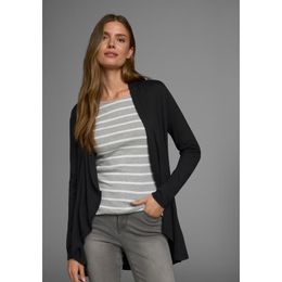 Boysen's BOYSEN'S Shirtjacke, Langarm, mit Schalkragen, aus elastischem Jersey schwarz 40 40 Langarm-Shirtjacke mit V-Ausschnitt für einen eleganten Look