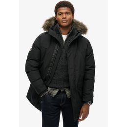 Superdry Parka »EVEREST FAUX FUR PARKA JACKET« mit Kapuze Jet Black XXL XXL Moderne Pufferjacke von Superdry