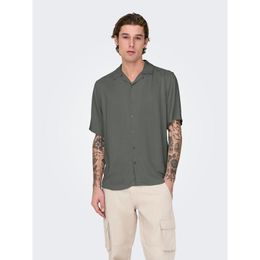Only & Sons Only & Sons Damen ONLY & SONS Kurzarmhemd &raquo;ONSDASH LIFE REG VISC RES SS SHIRT&laquo; grau S, N-Gr
