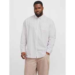 Jack & Jones PlusSize JACK & JONES PLUSSIZE Langarmhemd »JJEOXFORD SHIRT L/S S21 NOOS PLS« mit Brusttasche Crockery Stripes:STRIPES 3XL - N-Gr N-Gr 3XL Langarmhemd von...