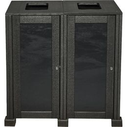 Probbax Außen-Abfallbehälter, 100% recycelte Materialien, grau, Volumen 240 l, 2-fach-Sammler