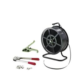 ratioform Umreifungs-Set, PP-Band, Spanngerät, Verschlusszange, tragbarer Abroller, Band, Verschlusshülsen, Bandbreite 12 mm