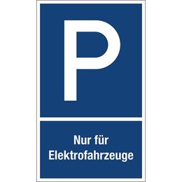 Parkplatzkennzeichen, Kunststoff, P / Nur f&uuml;r Elektrofahrzeuge, LxH 150 x 250 mm kaiserkraft