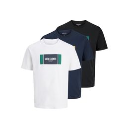 Jack & Jones JACK & JONES T-Shirt 'JJHAYATO' Herren Größe XS dunkelblau / schwarz / weiß