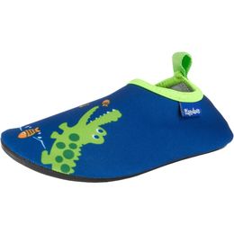Playshoes Badeschuh 'Krokodil' Jungen Gr&ouml;&szlig;e 26.5 blau / limette