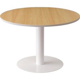 meet Besprechungstisch, Ø 1150 mm, 750 mm hoch, Buche-Dekor
