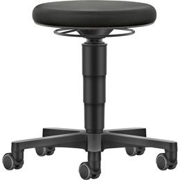 bimos Hocker Allround, mit Rollen, Stoff, Farbring grau