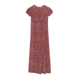 Mango Kleid 'POMELO' Damen Größe 42 beige / rot / bordeaux Winterkleid
