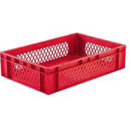 Euro-Format-Stapelbehälter, Wände durchbrochen, Boden geschlossen, LxBxH 600 x 400 x 145 mm, rot, VE 5 Stk kaiserkraft