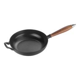 Staub Pans Bratpfanne mit Holzgriff 24 cm, rund, Schwarz, Gusseisen