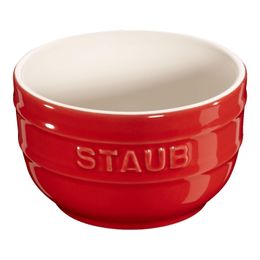 Staub Ceramique F&ouml;rmchenset 9 cm / 2-tlg, rund, Kirsch-Rot, Keramik