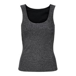 Only Top 'ONLEA' Damen Gr&ouml;&szlig;e XXL schwarz / silber
