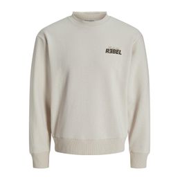 Jj Rebel Sweatshirt 'JREBJIM' Herren Gr&ouml;&szlig;e S ecru / dunkelbraun