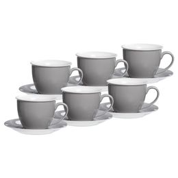 Ritzenhoff & Breker Ritzenhoff & Breker Milchkaffee Tassen mit Untertassen Doppio 350 ml 6er Set