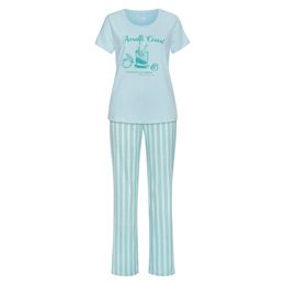 Vivance Pyjama Damen Gr&ouml;&szlig;e S/M t&uuml;rkis / hellblau / gr&uuml;n Winterkleid