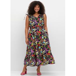 sheego by Joe Browns Damen Maxikleid mit farbenfrohem Print, blau-gemustert, Gr&ouml;&szlig;e 40
