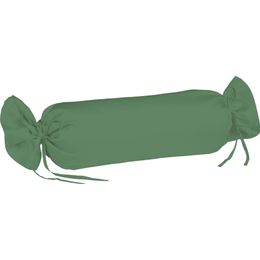 Nackenrollenbezug Fleuresse "Colours", grün (jagdgrün), B:15cm L:40cm, Mako-Satin, Obermaterial: 100% Baumwolle, Kissenbezüge, Mako Satin, glänzend, glatt, Premium Qualität
