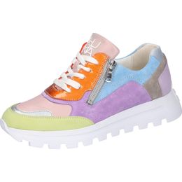Waldl&auml;ufer Keilsneaker WALDL&Auml;UFER "H-AJALA", Damen, Gr. 6,5, bunt (multicolor), Glattleder, Lackleder, Nubukleder, Veloursleder, Schuhe Sneaker, Profilsohle, H-Weite, Freizeitschuh, Halbschuh, Schn&uuml;rschuh