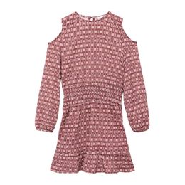Mango Kids Kleid 'Greenc' M&auml;dchen Gr&ouml;&szlig;e 128 hellbraun / kirschrot / wei&szlig;