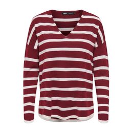 Only Pullover 'ONLAMALIO' Damen Gr&ouml;&szlig;e XS weinrot / wei&szlig;