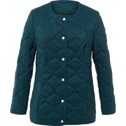 Damen Steppjacke mit Paspelierung petrol, Gr&ouml;&szlig;e 52