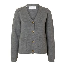 Selected Strickjacke 'Ana' Damen Gr&ouml;&szlig;e S graumeliert