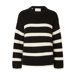 Selected Pullover 'Bloomie' Damen Gr&ouml;&szlig;e XXXL schwarz / wei&szlig;
