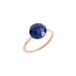 Fingerring JAMELLI "Silber 925 ros&eacute;-vergoldet mit einem echten Lapislazuli 9x9,5mm" Gr. 58, rot, Fingerringe, Damen, 058 (18,5), 2,8, Silber 925 (Sterlingsilber), Fingerring
