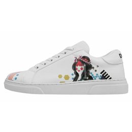 Sneaker DOGO "Ace Low-Top Sneaker Bring Your Colours To Life Damen Sneaker", Damen, Gr. 37, Normalschaft, wei&szlig;, Lederimitat, Schuhe Sneaker, Handgefertigt