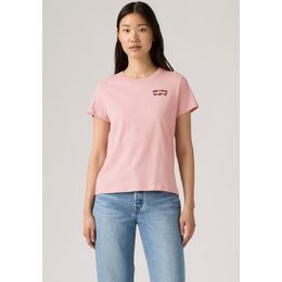 Levi's T-Shirt LEVI'S "THE PERFECT TEE", Damen, Gr. L (40), rosa (gab rose), Jersey, Obermaterial: 100% Baumwolle, normal, Rundhals, abgesteppt, Shirts, mit Batwing-Logoprint