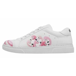 Sneaker DOGO "Ace Low-Top Sneaker Pink Paradise Damen Sneaker", Damen, Gr. 40, Normalschaft, wei&szlig;, Lederimitat, Schuhe Sneaker, Handgefertigt