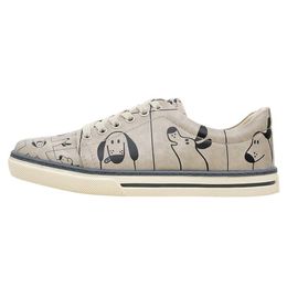 Sneaker DOGO "Classic Schn&uuml;rsneaker I Woof You Damen Sneaker", Damen, Gr. 39, Normalschaft, beige (natur), Lederimitat, Schuhe Sneaker, Handgefertigt