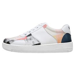 Sneaker DOGO "Dice Low-Top Sneaker Geometric Shapes Damen Sneaker", Damen, Gr. 38, Normalschaft, wei&szlig;, Lederimitat, Schuhe Sneaker, Handgefertigt