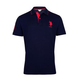 U.S. Polo Assn. Poloshirt Herren Gr&ouml;&szlig;e XL marine / knallrot