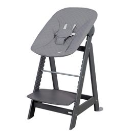 Treppenhochstuhl 'Born Up' Set 2in1, anthrazit, mit Liegefunktion/ -aufsatz 'roba Style'