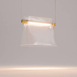 Maytoni LED-Hängeleuchte Cabaret, messing, Länge 25 cm, Glas