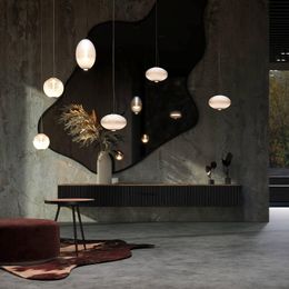 Maytoni LED-Hängeleuchte Bruma, weiß, Ø 30 cm, Glas