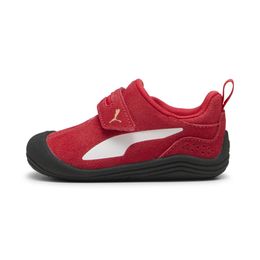 Puma Sneaker 'Kitten Premium' Jungen Größe 19 gold / kirschrot / weiß