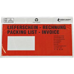 ratioform Recycling-Dokumententaschen, Aufdruck Lieferschein - Rechnung, VE 1000 Stk, LxB 240 x 117 mm
