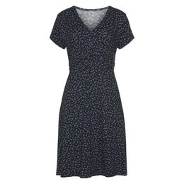 Vivance Jerseykleid mehrfarbig Gr. 34 für Damen. V-Ausschnitt und Allover-Druck. Figurumspielend. Nachhaltig.