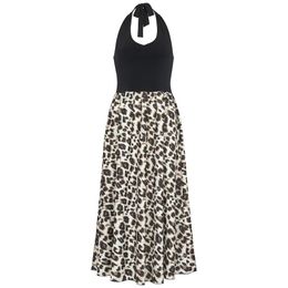 Cloud5ive Kleid Damen Größe 34 hellbeige / braun / schwarz Winterkleid