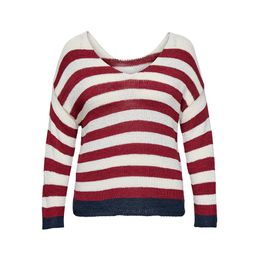 Only Carmakoma Pullover in Rot/ Wei&szlig; - 27% | Gr&ouml;&szlig;e L-50/52 | Damen-pullover-cardigans