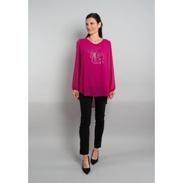 Seidel Moden Bluse Damen Gr&ouml;&szlig;e XL grau / magenta