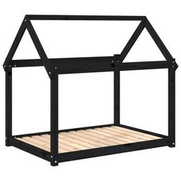 vidaXL Hundebett XXL (111x80x100) aus Kiefernholz schwarz
